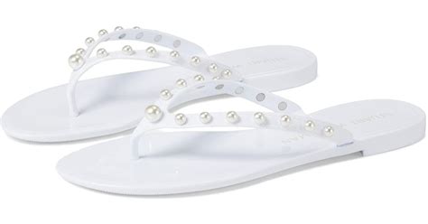 Stuart Weitzman Goldie Jelly Flip Flop In White Lyst