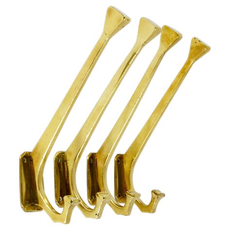 Four Handcrafted Art Nouveau Brass Wall Hooks Austria 1920s At 1stdibs