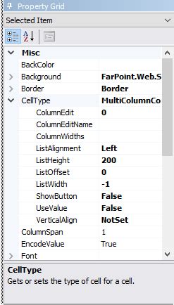 Spread ASP NET And Multiple Column Combo Box Cells