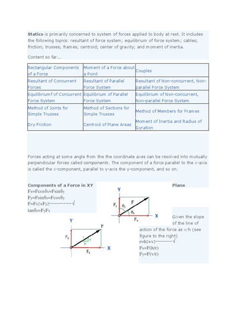 Statics 1 Pdf Euclidean Vector Cartesian Coordinate System