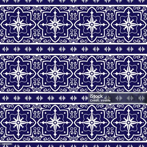빈티지 타일 패턴 벡터 테두리 와 장식품 바르셀로나 세라믹 모티프 감촉 마졸리카 모자이크 배경 0명에 대한 스톡 벡터 아트 및 기타 이미지 Istock
