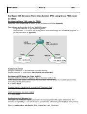 Lab 5 1 IPS GNS3 Pdf INFO6048 LAB 5 IPS Configure IOS Intrusion Prevention System IPS Using