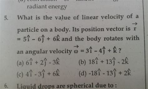 What Is The Value Of Linear Velocity Of A Particle On A Body AskIITians