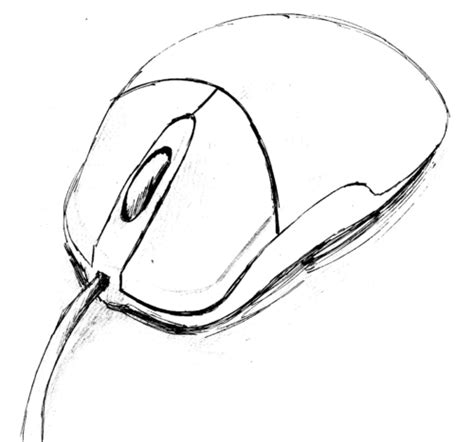 Computer Mouse Wired Coloring Page Turkau