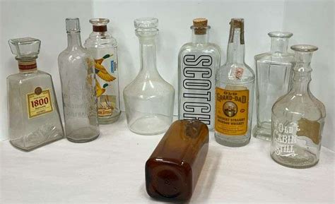 Collection Of Glass Bottles Various Styles Creamer Auction