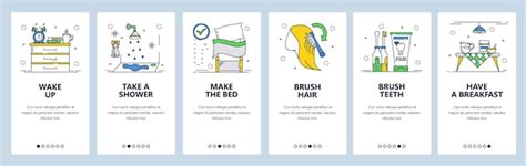 Premium Vector Morning Routine Website And Mobile App Onboarding Screens Vector Template