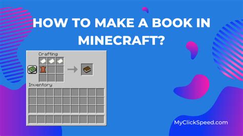 How To Make A Book In Minecraft My Click Speed