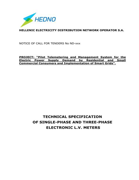 Electronic L V Meter Technical Specification
