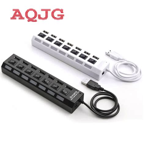 Multi 7 Ports High Speed USB Hub 2 0 480Mbps Hub USB On Off Switch Portable USB Splitter