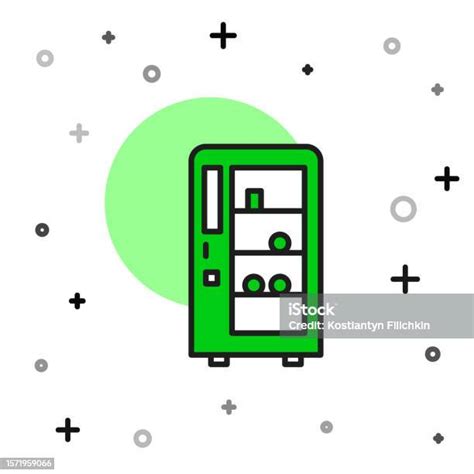 채워진 개요 자동 판매기 음식과 음료 자동 판매 아이콘은 흰색 배경에 분리되어 있습니다 벡터 0명에 대한 스톡 벡터 아트 및 기타 이미지 Istock