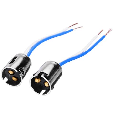 2pcs 12cm Metal 1157 Socket Connector Bay15d 1157 Bayonet Car Tail Brake Bulb Extension Wire