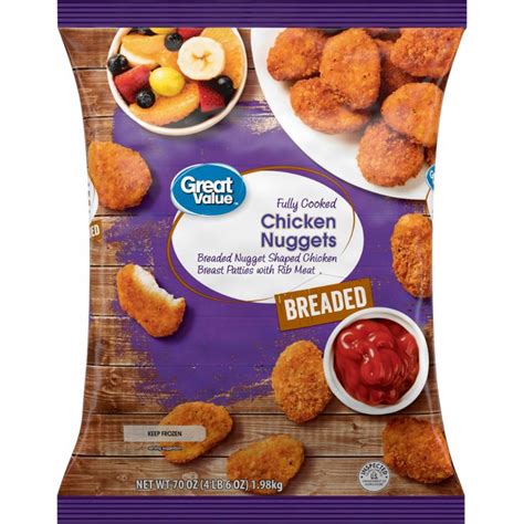 Great Value Breaded Chicken Nuggets 70 Oz Frozen