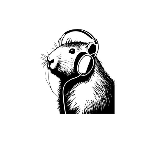 Capybara Svg Capybara Clipart Capybara Headset Svg Capybara Music