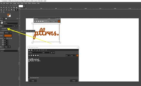 how to add text in gimp pttrns