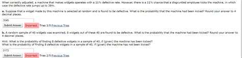solved when correctly adjusted a machine that makes widgets