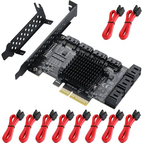 Buy Pcie Sata Controller Card 10 Port With 10 Sata Cables And Low