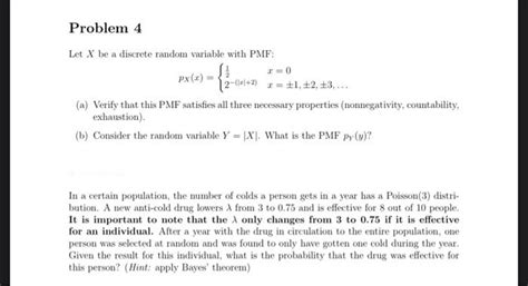 solved let x be a discrete random variable with pmf