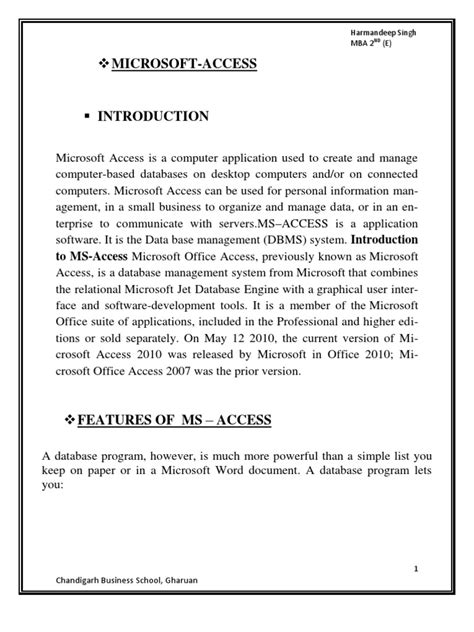 Microsoft Access To Ms Access Microsoft Office Access Previously Known As Microsoft Pdf