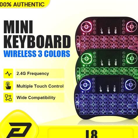 Jual Harga Istimewa Belanja Nyaman Keyboard Wireless Mini I8 Rgb Backlit Colorful Touchpad