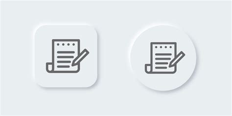 Draft Line Icon In Neomorphic Design Style Paper Signs Vector