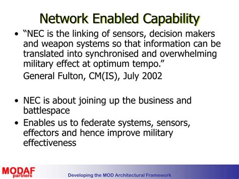 Ppt Ministry Of Defence Architectural Framework Modaf Powerpoint Presentation Id 387832