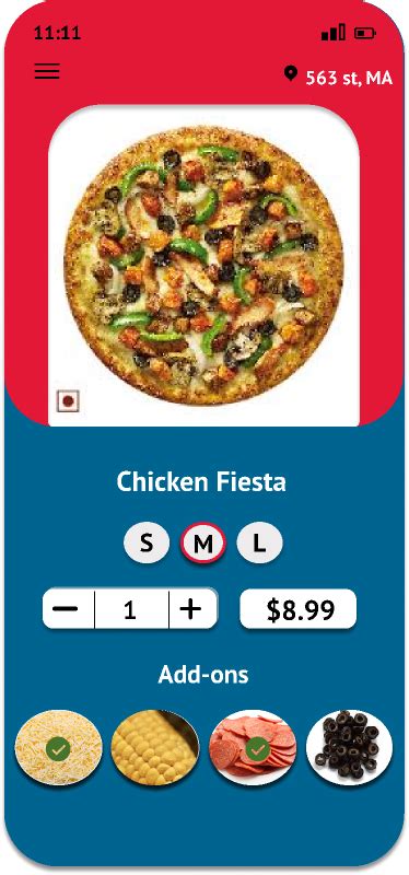 pizza ordering app design figma