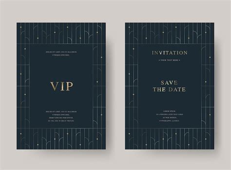 럭셔리 빈티지 골든 터 초대카드 템플릿 프리미엄 벡터