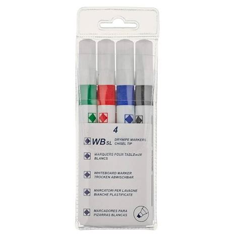 ValueX Chisel Tip Whiteboard Marker 2 5mm Line Pack Of 4 Assorted Colours