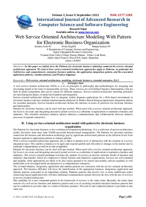 web service oriented architecture modeling with pattern for electronic business organization