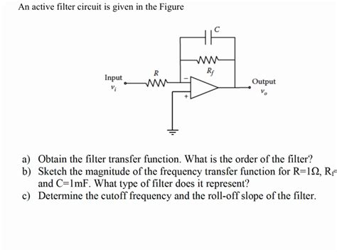 an active filter circuit is given in the figure a