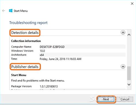 Start Menu Troubleshooter Explained Usage Video And Download Softpedia