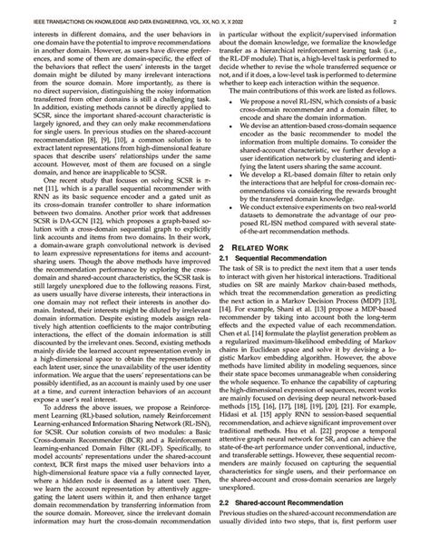 Reinforcement Learning Enhanced Shared Account Cross Domain Sequential Recommendation Deepai