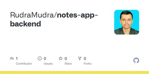 GitHub RudraMudra Notes App Backend