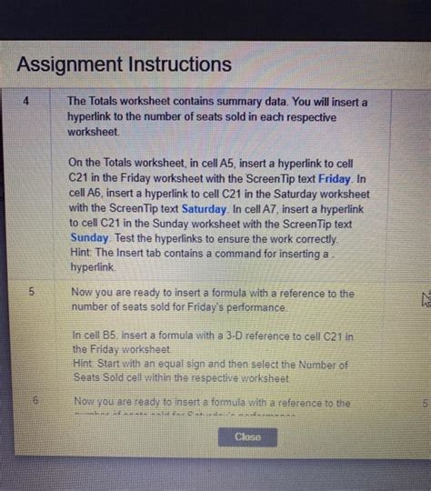 assignment instructions exp19 excel