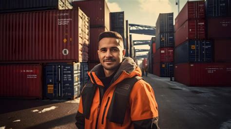 Premium Ai Image Efficient Harbor Management Male Logistics Coordinator At Work