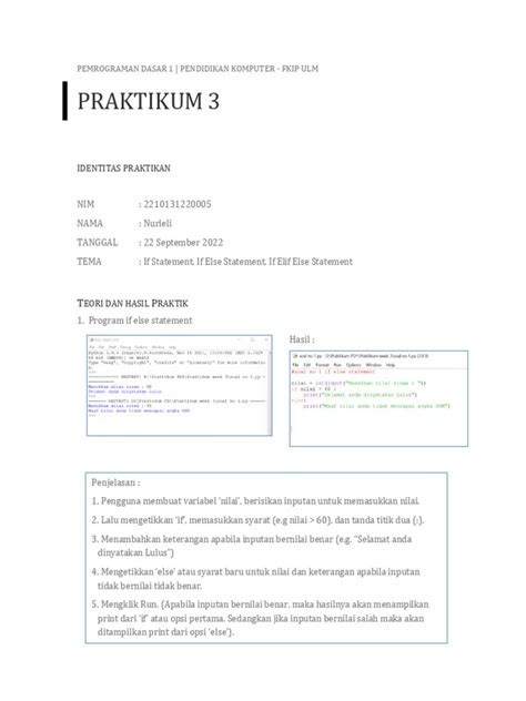 Laporan Praktikum Perulangan Loop Pdf
