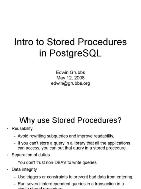 Plugin Postgresql Stored Procedures Pdf