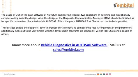 Uds Vehicle Diagnostics In Autosar Software Architecture Pptx