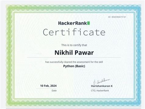 Nikhil Pawar On Linkedin Hii Everyone Excited To Share That I Just Cleared The Hackerrank