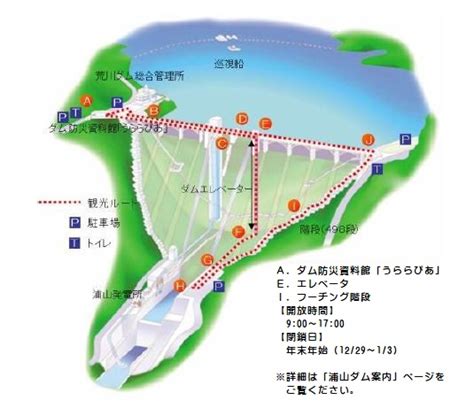 ダムの施設 浦山ダム見学案内