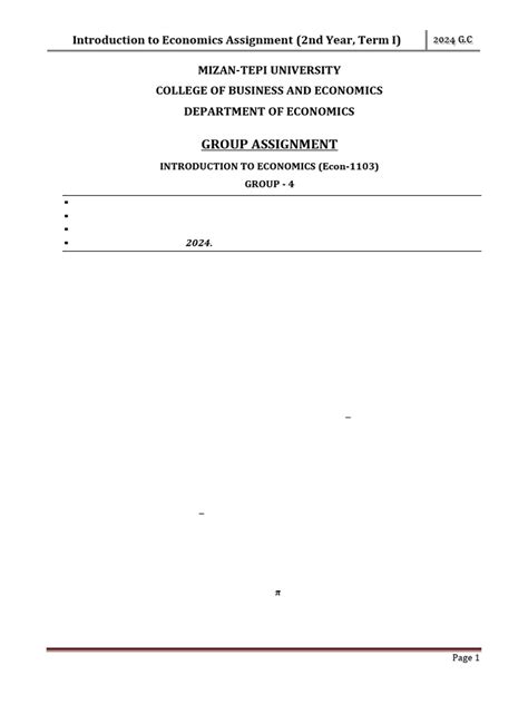 Econ Assignment G4 Pdf Economics Utility