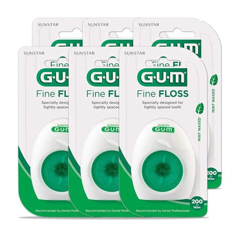 Gum Fine Floss Mint Waxed 1940 6 Pk Refreshing And Minty