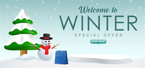 빈 연단 쇼핑백 스노우 트리와 함께 겨울 세일 눈과 눈송이가 있는 겨울 배경 겨울 텍스트 및 지금 쇼핑하기 12월에 대한 스톡 벡터 아트 및 기타 이미지 Istock