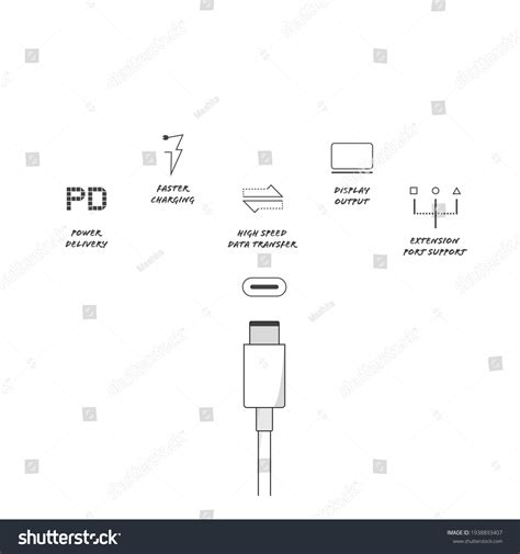 Vector Illustration Usb Type C Output Stock Vector Royalty Free Shutterstock