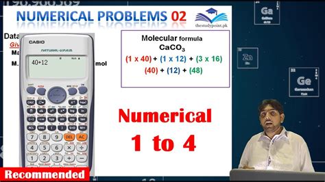 numerical problems 1 to 4 9th class chemistry ch 1 matric part