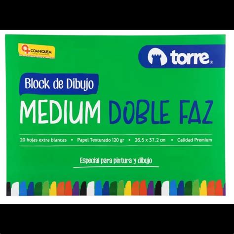 Block Dibujo Medium N°99 1 8 20 Hojas Doble Faz Torre Comercializadora Universo Colores
