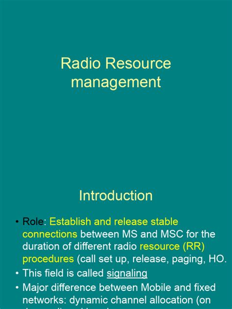 Radio Resource Management Pdf Telecommunications Information And Communications Technology