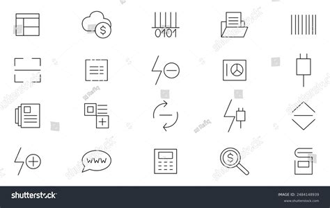 Flashcode Linear Icon Set Online Barcode Stock Vector Royalty Free 2484148939 Shutterstock