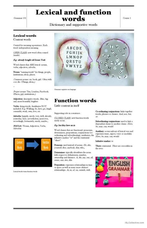 Lexical And Function Words English Esl Worksheets Pdf Doc 59 Off