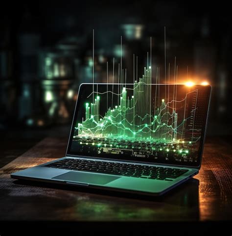 Premium Photo Application Of Laptop With Business Graph Analytical Data Trend Analysis And